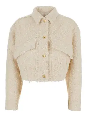 Brunello Cucinelli Cropped Jacket With Fringed Details - Multicolor