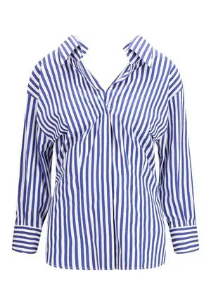 Givenchy GIVENCHY Striped Cotton Shirt With Cut-Out Detail Blue