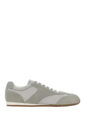 Prada Suede And Fabric Sneakers - Gray
