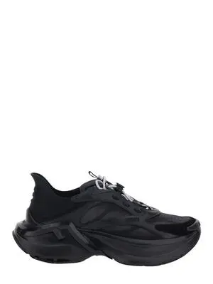 Fendi F-light' Low Top Sneakers With Ff Motif And Chunky Sole - Black