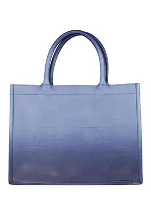 Dior Leather Medium Book Tote Bag - Blue