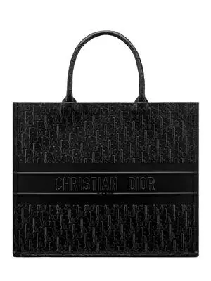 Dior Oblique Leather Tote Bag - Black