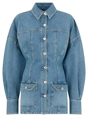 Attico Denim Mini Dress - Blue