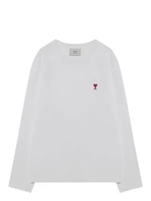 AMI Paris Cotton De Coeur Sweater - White