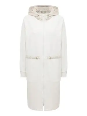Herno Long Hooded Zip Coat - White