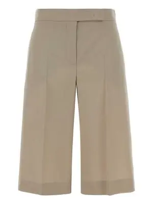 Max Mara Sand Wool Blend Bermuda Shorts - Brown
