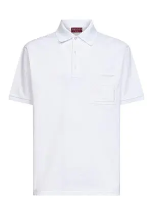 Gucci White Cotton Pique Embroidered Polo Shirt - Multicolor