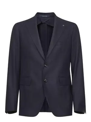 Tagliatore Blue Wool And Cashmere Montecarlo Single-breasted Blazer - Multicolor