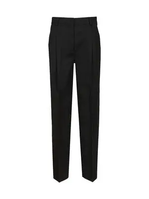 TOTEME Pleated Wool Blend Trousers - Black