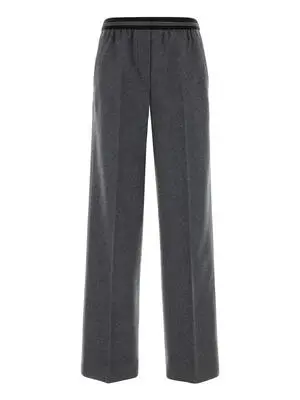 Miu Miu Grey Wool Blend Trousers - Gray