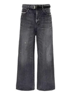 Sacai Wide Leg Denim Jeans - Black