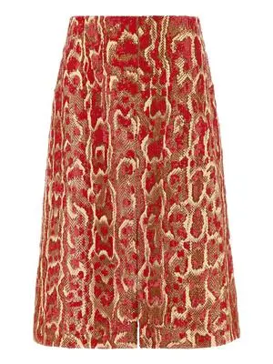 Dries Van Noten Shera Bis Sequin Embellished Animal Print Midi Skirt - Multicolor