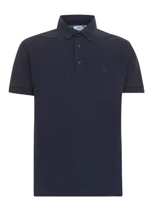 Etro Blue Cotton Piquet Polo Shirt - Multicolor