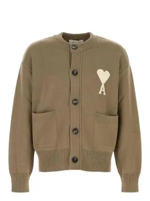 Ami Wool Blend Cardigan - Brown