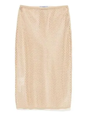 Prada Open-knit Midi Skirt - Multicolor