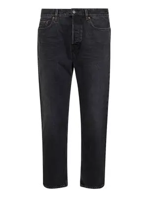 Saint Laurent Black Denim Straight-leg Jeans - Multicolor