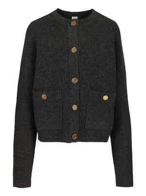 TOTEME Hammered Button Cardigan - Gray