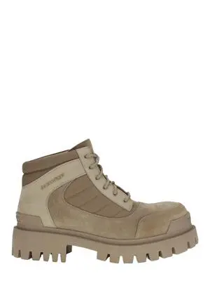 Balenciaga Combat Strike Ankle Boots - Cream