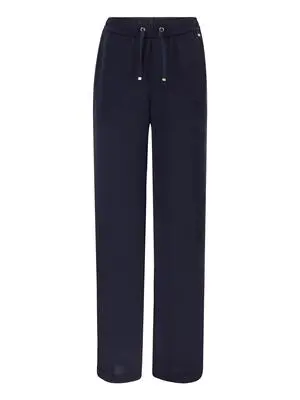 Herno Flowy Wide-leg Trousers With Drawstring - Blue