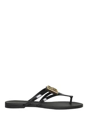 Dolce & Gabbana Black Rubber Dg Logo Thong Sandals - Multicolor