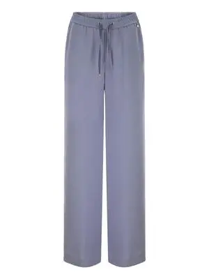 Herno HERNO Flowing Wide-Leg Trousers With Drawstring Blue