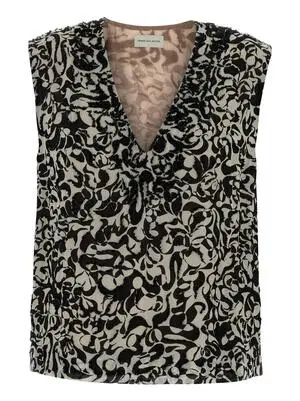 DRIES VAN NOTEN DRIES VAN NOTEN Printed Crepe College Top