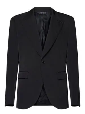 Dolce & Gabbana Black Technical Fabric Sicilia Single-breasted Blazer - Multicolor