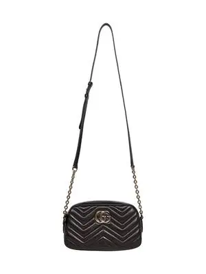 Gucci Black Gg Marmont Small Camera Bag - Multicolor