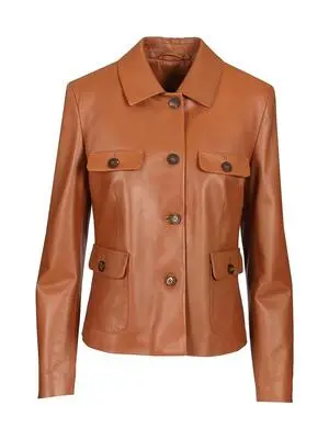 Tagliatore Leather Jacket - Brown