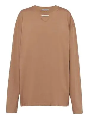 PRADA PRADA Cotton Long Sleeve T-Shirt With Patch