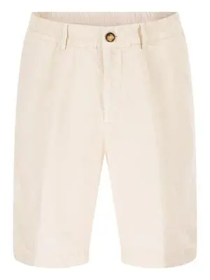 Brunello Cucinelli BRUNELLO CUCINELLI Bermuda Shorts In Light Délavé Linen Canvas White