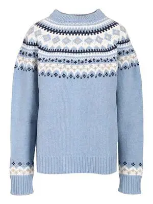 Miu Miu Fair Isle Wool Sweater - Blue