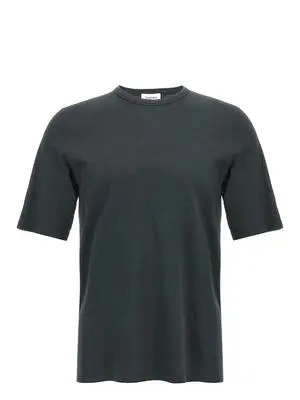 Saint Laurent Logo Embroidery T-shirt - Black