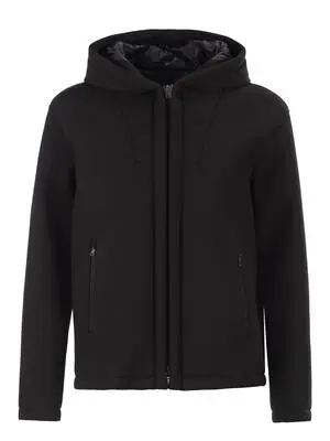 Herno 3-layer Scuba Hooded Jacket With Quilted Padding - Black