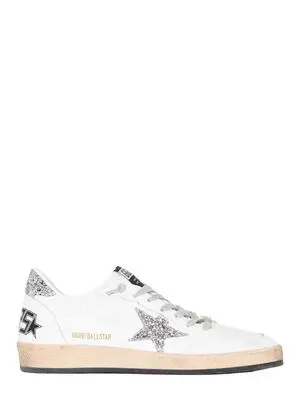 GOLDEN GOOSE Ball Star Leather Sneakers With Leopard Print Detail - Multicolor