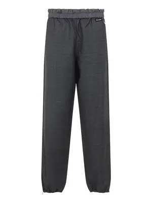 Miu Miu Wool Checkered Straight Leg Trousers - Multicolor
