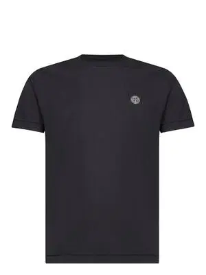Stone Island Black Slim-fit Logo Patch T-shirt - Multicolor