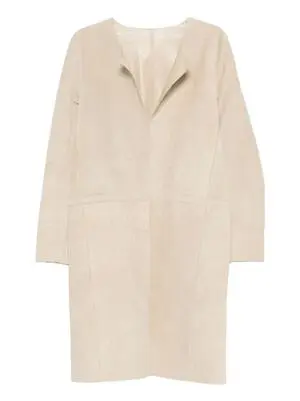 TOTEME Suede Leather Coat Multicolor