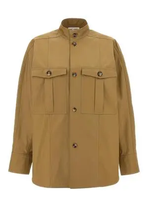 Saint Laurent Saharienne Cotton Twill Shirt - Cream