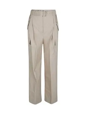 Prada High Waist Trousers - Cream