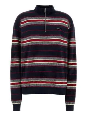 Miu Miu Striped Chenille Half-zip Sweater - Multicolor