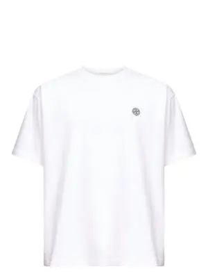 Stone Island White Jersey Logo Patch T-shirt - Multicolor