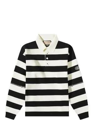 Gucci Striped Cotton Polo - White