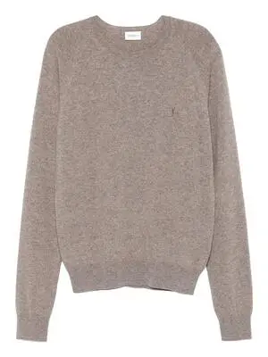 Saint Laurent Cassandre Cashmere Sweater - Brown