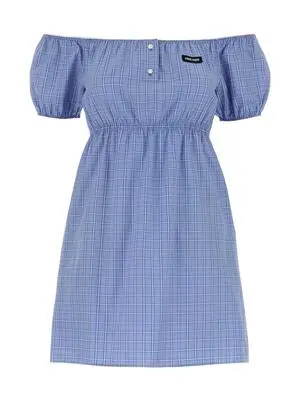Miu Miu Embroidered Poplin Mini Dress - Multicolor