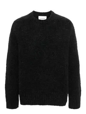 JIL SANDER Alpaca Blend Crew Neck Sweater - Black