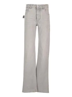 Bottega Veneta Boot Cut Jeans In Light Washed Denim - Gray