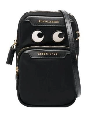 ANYA HINDMARCH Recycled Nylon Text Print Satchel Bag - Black