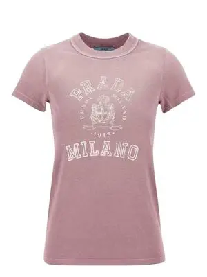 Prada Printed Logo T-shirt - Pink