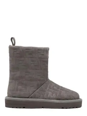 Fendi Embossed Ff Logo Ankle Boots - Multicolor